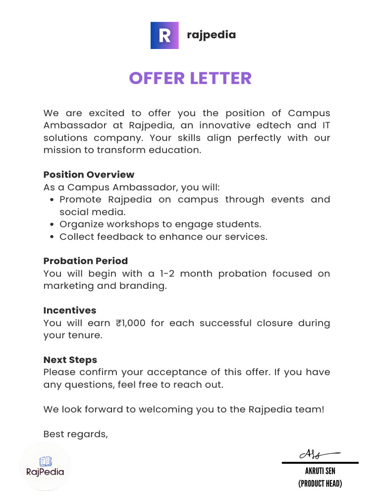 Offer Letter | PDF