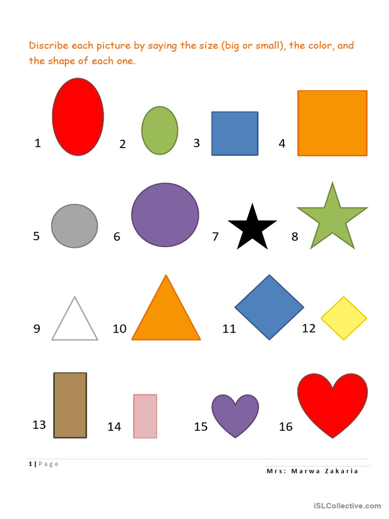 Size, Shapes, and Colors | PDF