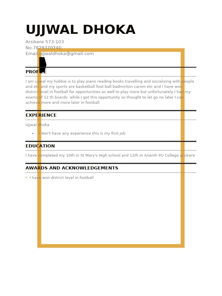 Ujjwal Dhoka: Arsikere 573-103 No.7829370740 | PDF