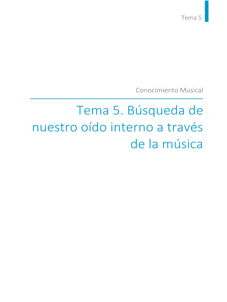 Conocimiento Musical Tema5 | PDF | Percepción | Sonido