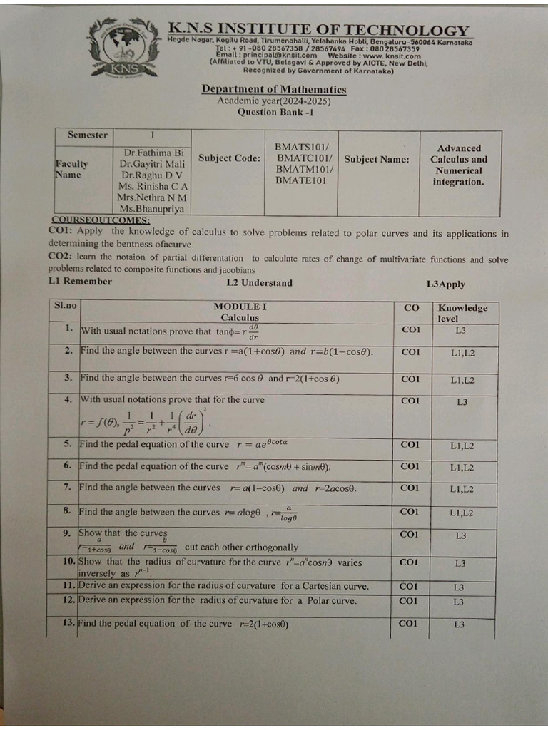 Maths Question Bank | PDF