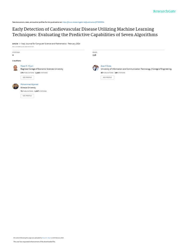 Cleveland | PDF | Receiver Operating Characteristic | Machine Learning
