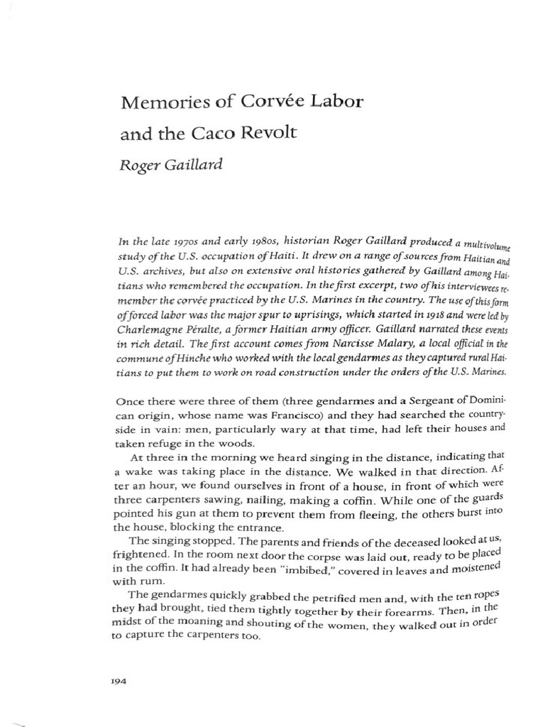 Haiti Occupation Primary Source Selection | PDF | Haiti