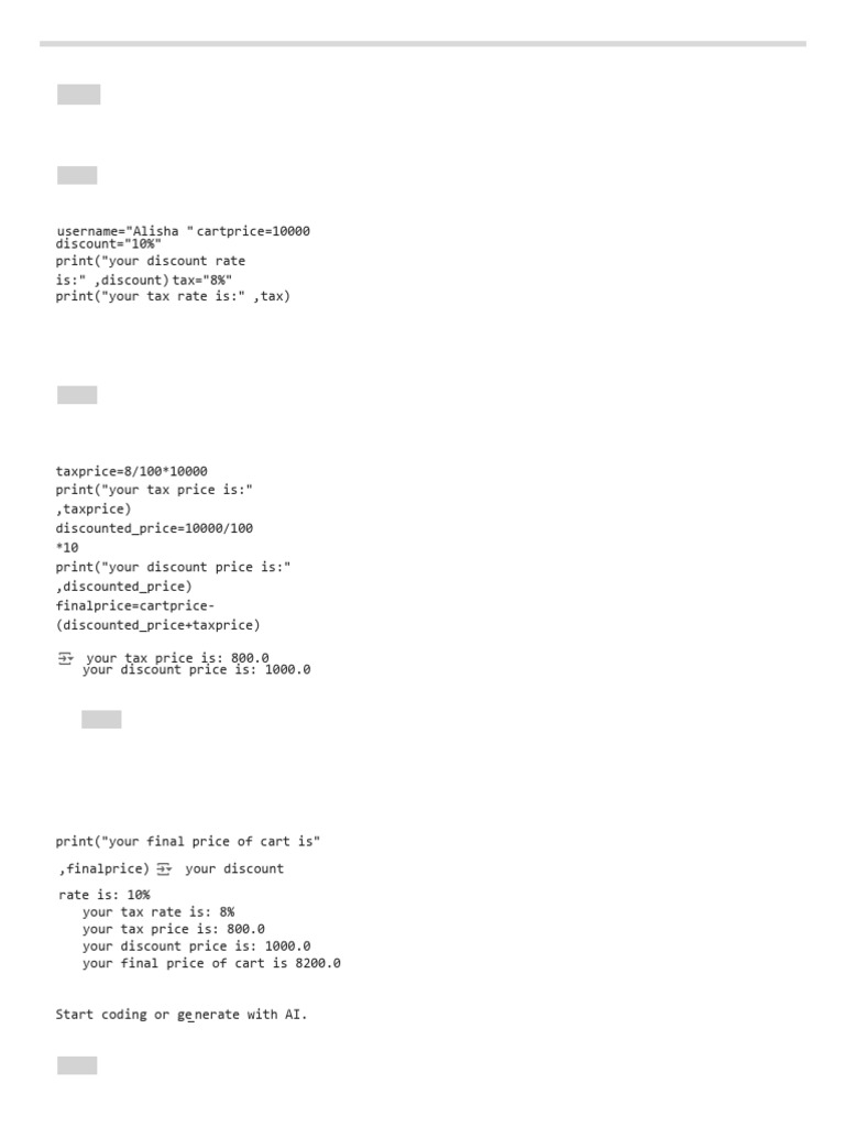 Python Programming: Price Calculations | PDF | Exponentiation | Net ...