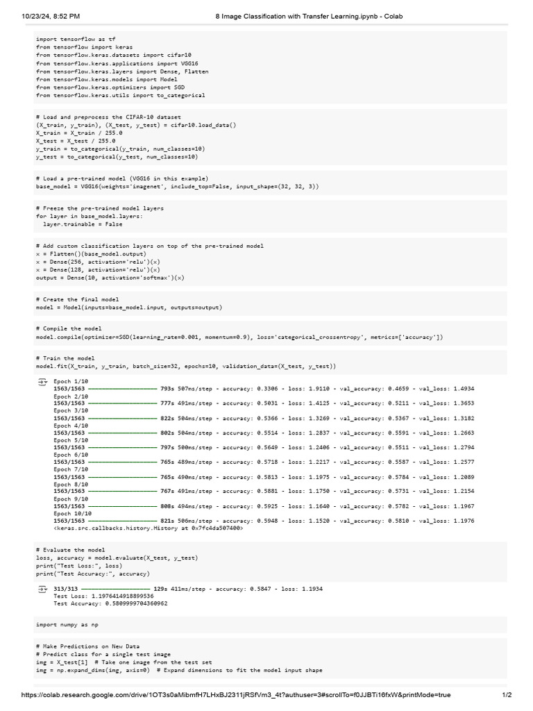 8 Image Classification With Transfer Learning - Ipynb - Colab | PDF | Computer Science ...