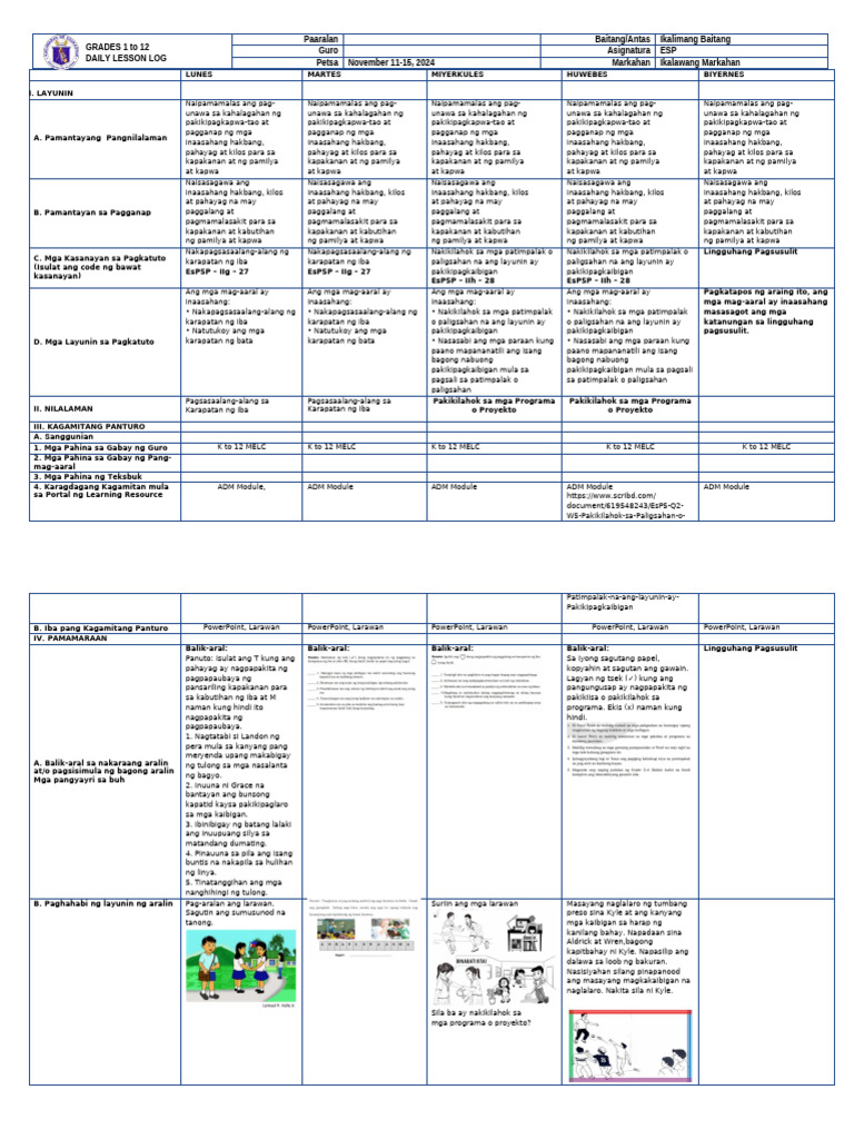 DLL Week 7 Esp | PDF