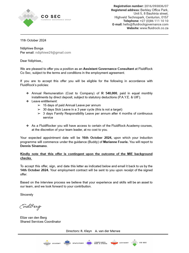 Job Offer: Assistant Governance Consultant | PDF | Business