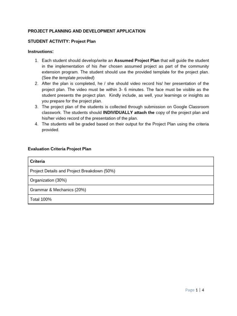 Project Planning and Development Activity | PDF | Vegetables