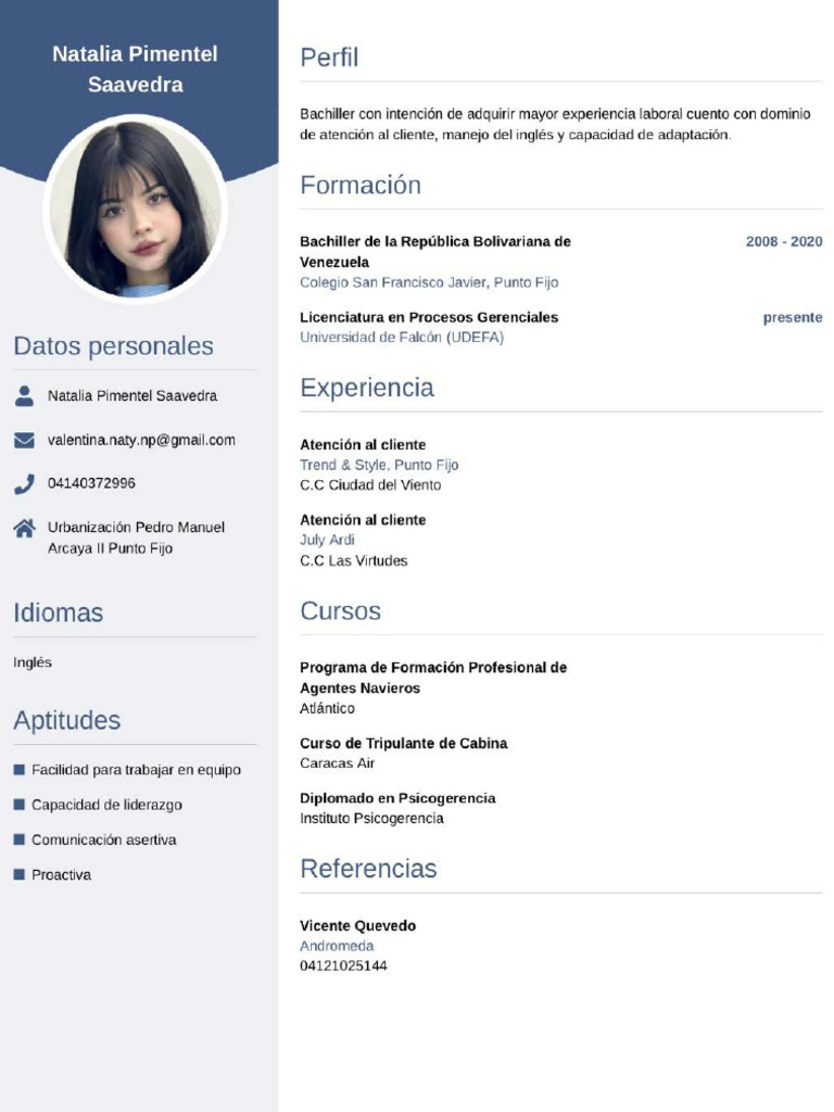 CV Natalia Pimentel | PDF