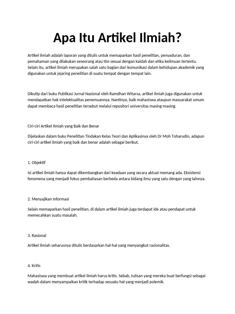 Apa Itu Artikel | PDF
