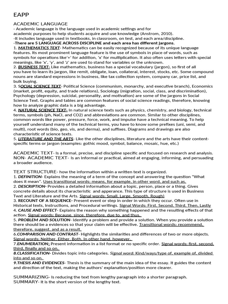 Eapp Reviewer - KC | PDF | Science | Essays