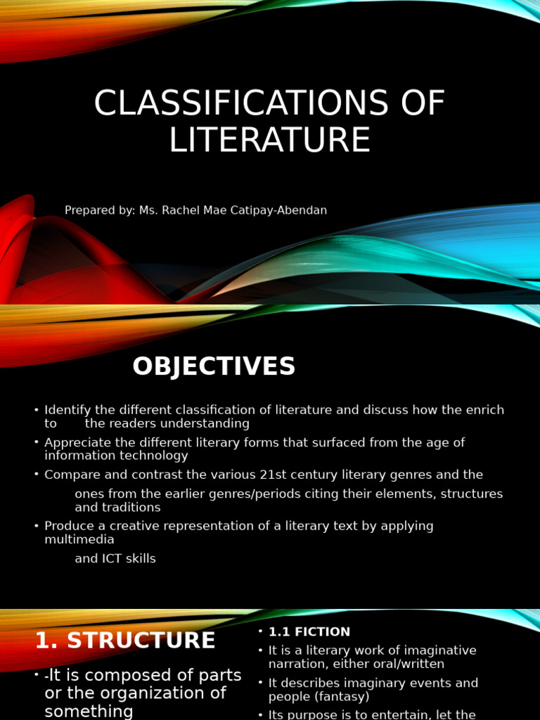 The Classifications of Literature | PDF | Poetry | Genre