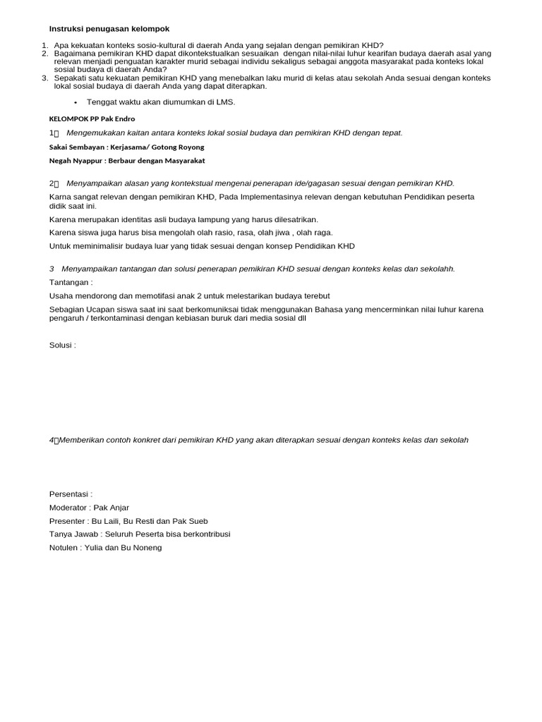 Tugas Kelompok Ekplorasi Sosial Budaya-Pem-KHD | PDF