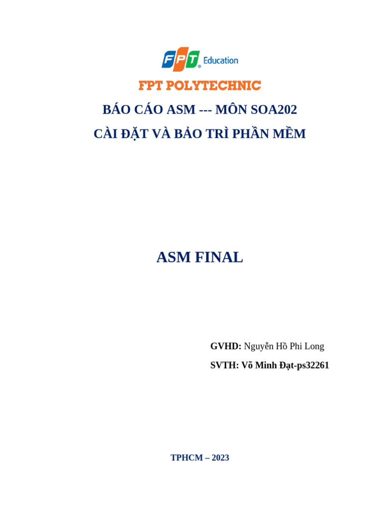 Võ Minh Đ t-ps32261 ASM Final | PDF