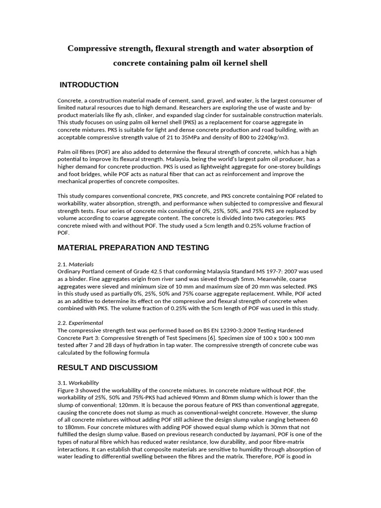 RRL Compressive Strength Flexural Strength and Water Absorption of ...