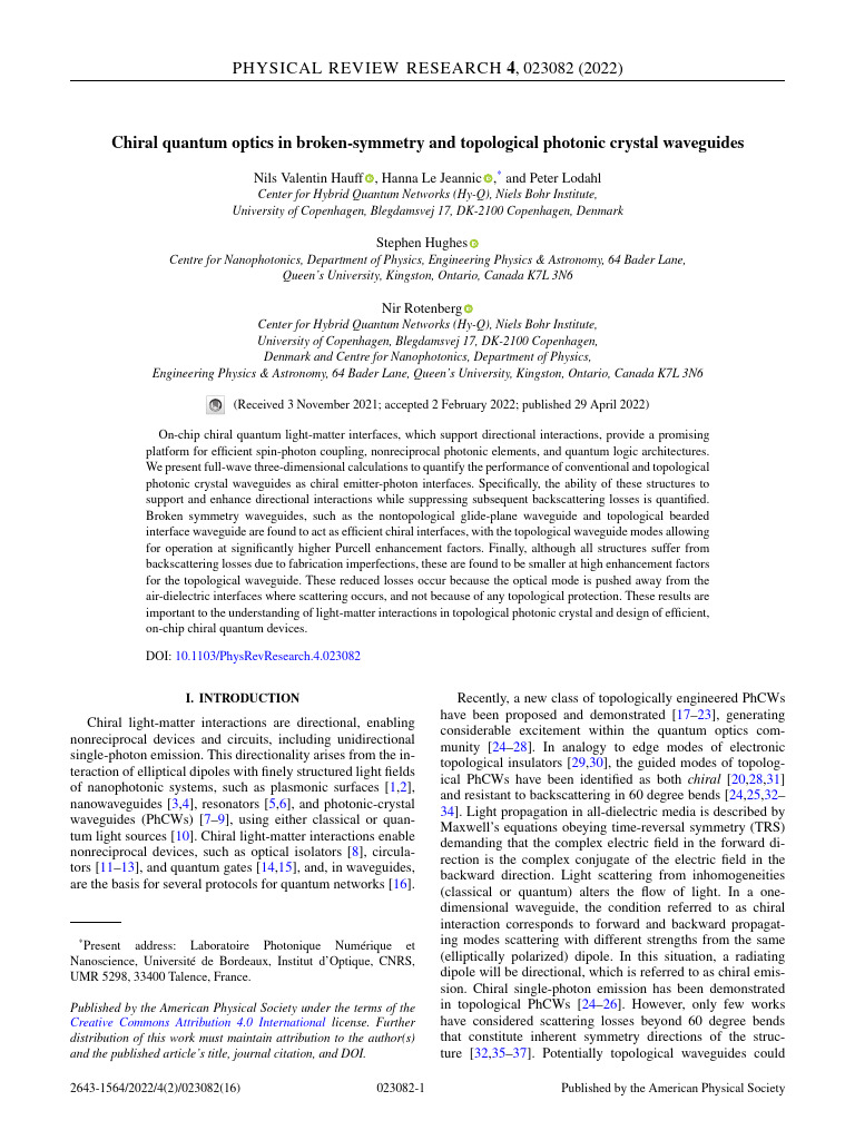 Chiral Quantum Optics in Broken-Symmetry and Topological Photonic Crystal Waveguides | PDF ...