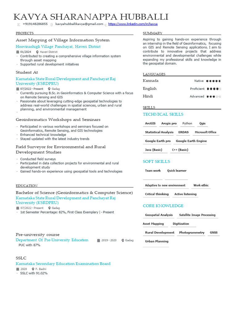 Kavya SH R | PDF | Geographic Information System | Arc Gis