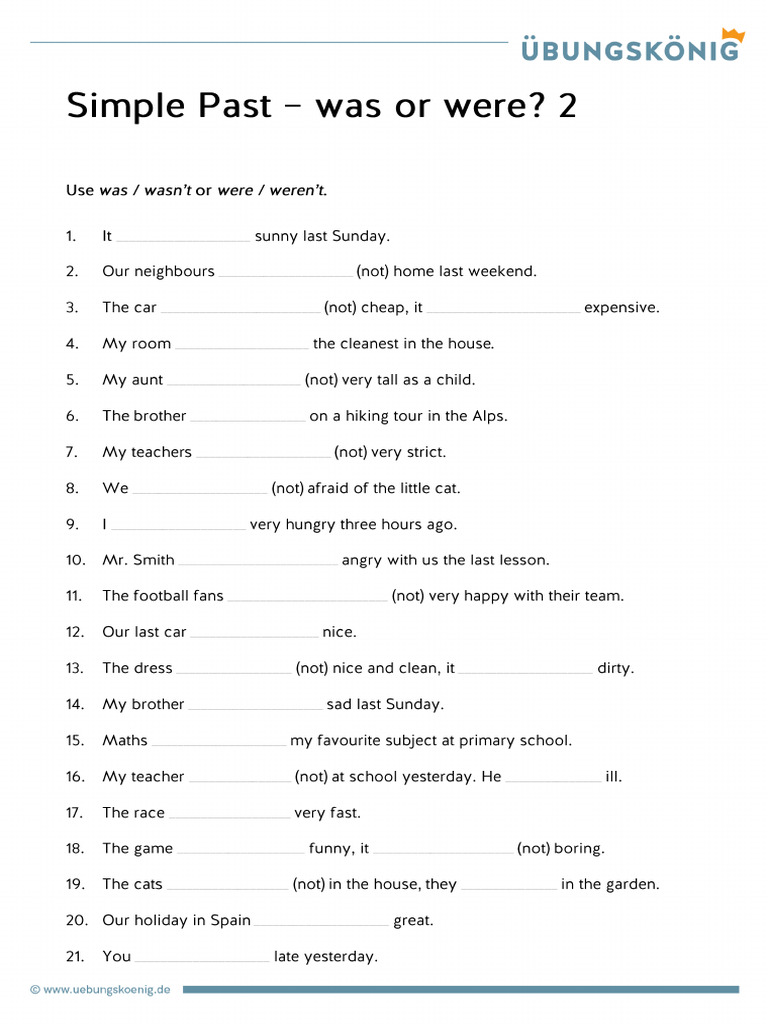 Was Were 2 | PDF