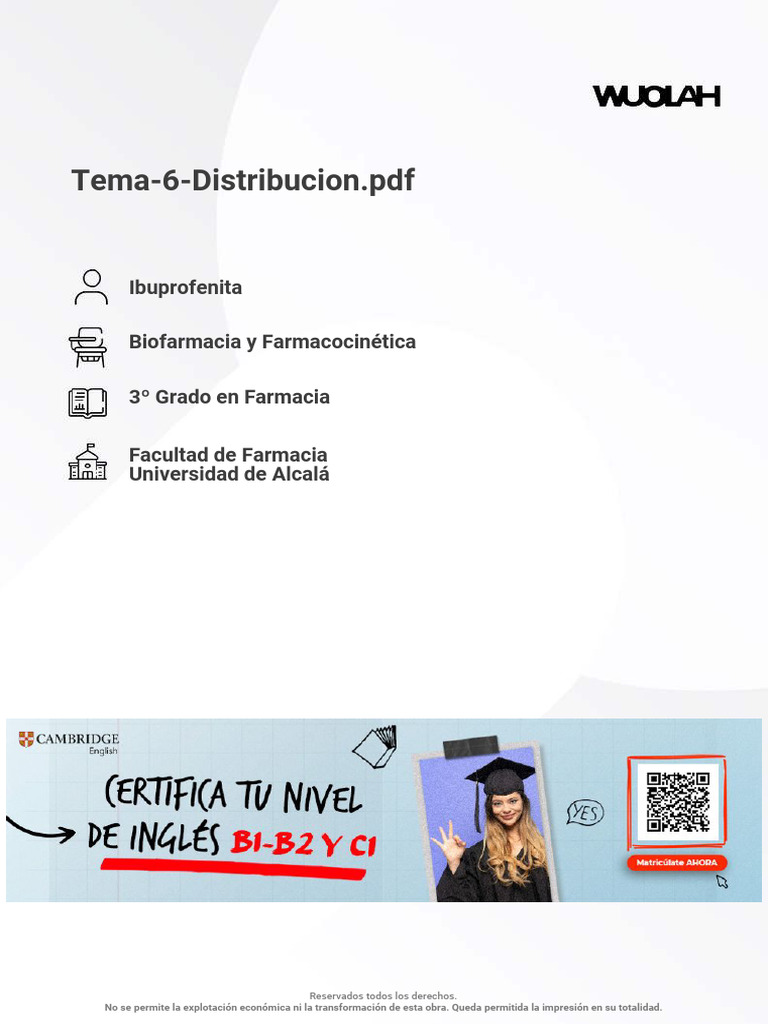 Wuolah Free Tema 6 Distribucion | PDF | Capilar | Anatomía