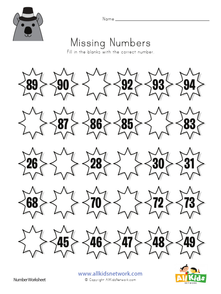 Groundhog Day Missing Numbers Worksheet | PDF