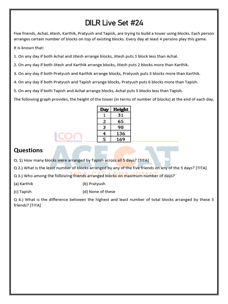 DILR Live Set #24 | PDF