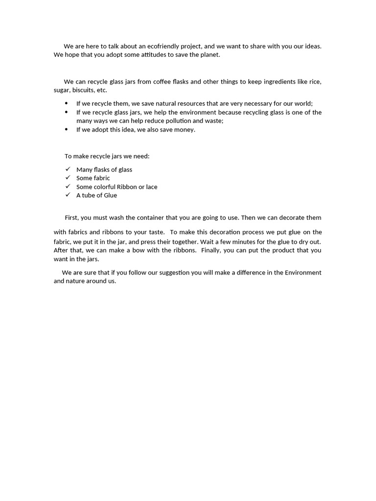Eco-Friendly Project | PDF