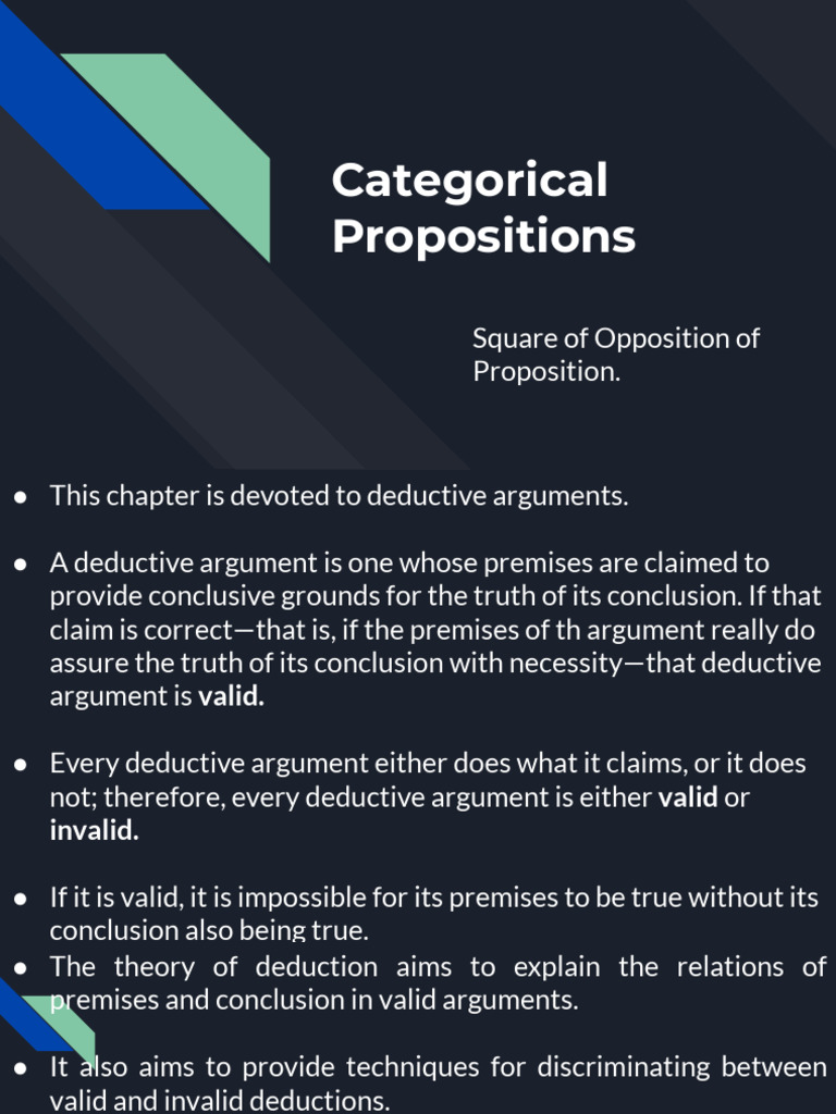 Understanding Categorical Propositions | PDF | Logic | Deductive Reasoning