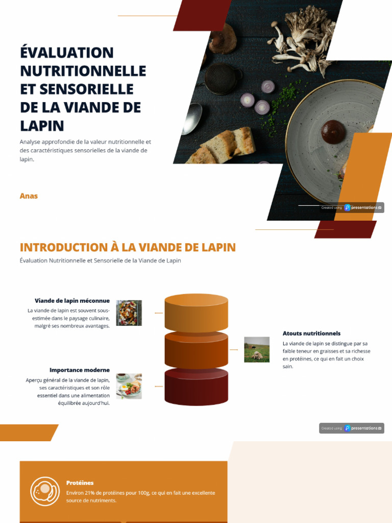 Evaluation Nutritionnelle Et Sensorielle de La Viande de Lapin | PDF