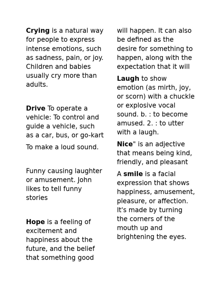 Emotions Explained: Crying, Laughing, Hope | PDF