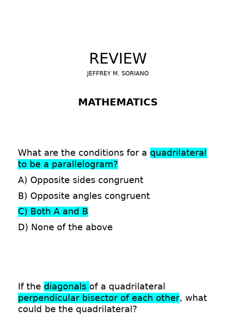 3rdq - Review With Ans | PDF | Triangle | Rectangle
