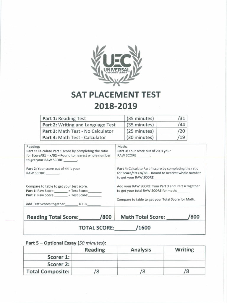 Sat Placement Test | PDF