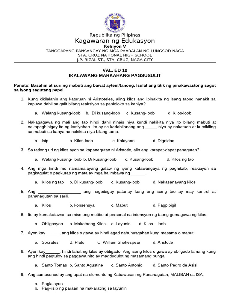 TQ Val - Ed9 Q1 | PDF