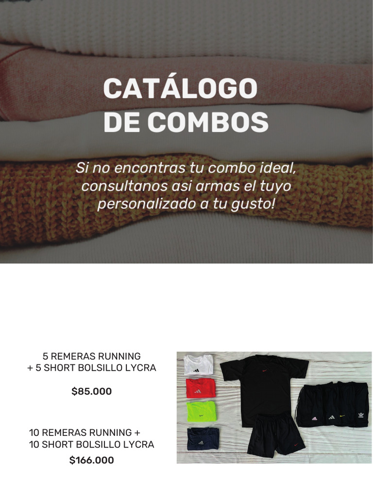 Catálogo de Combos de Ropa y Accesorios | PDF