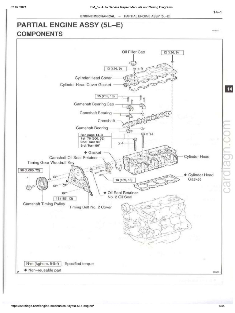Toyota 5l-E Engine Engine Mechanical | PDF