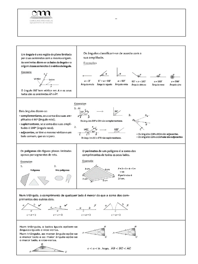 Ficha Inf Revisao Geom | PDF