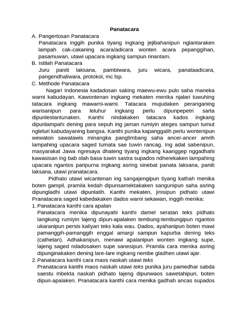 Pranatacara XI SMTR I | PDF