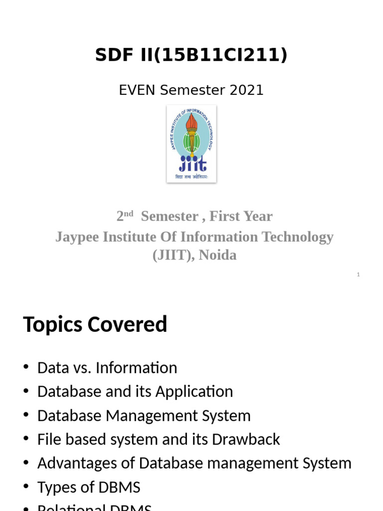 Lecture 30 - Database | PDF | Databases | Data Model