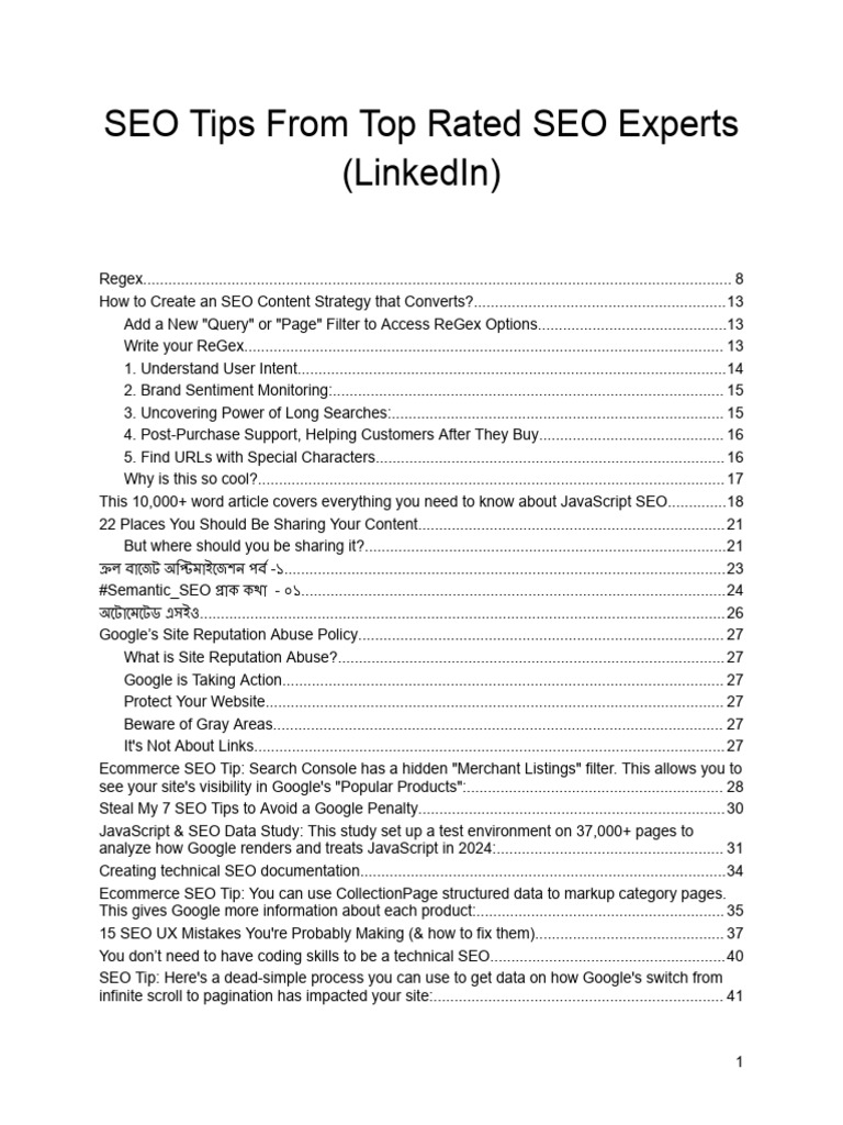 SEO Tips & Strategies from Experts | PDF | Search Engine Optimization ...