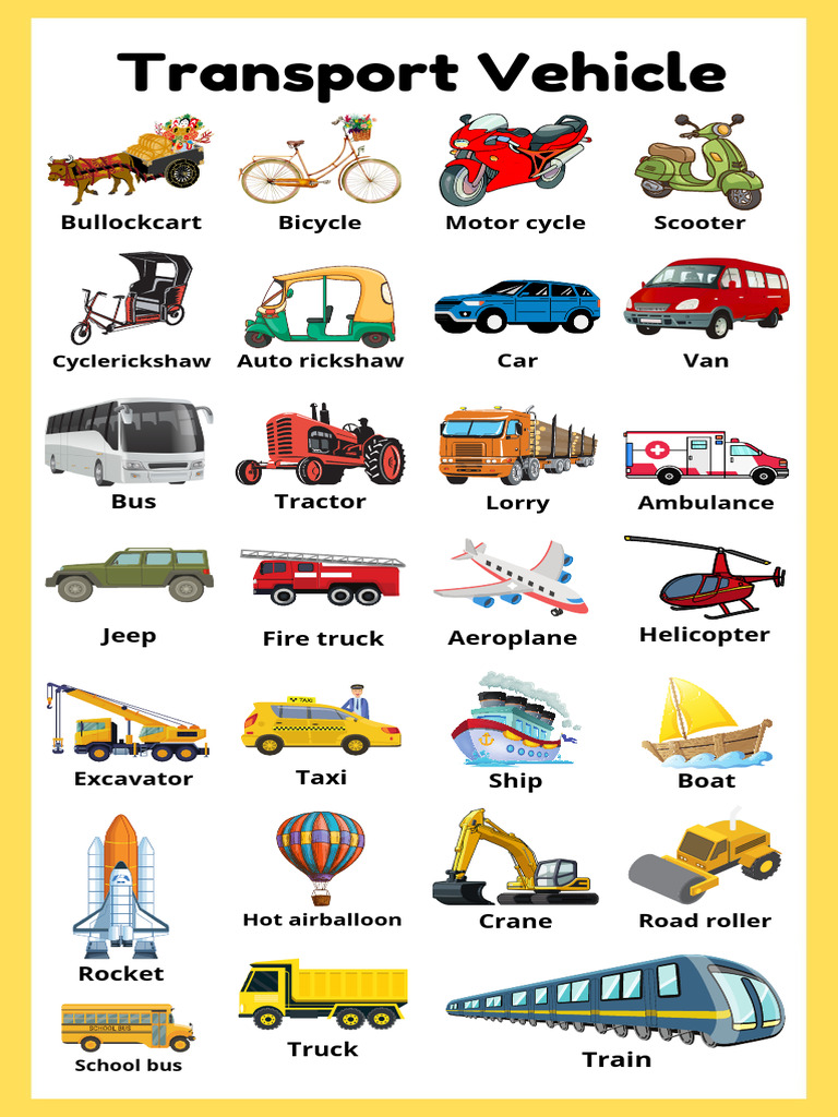 Types of Transport Vehicles List | PDF