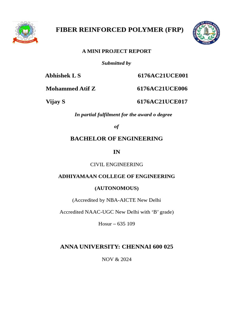 Mini Report Ava | PDF | Fibre Reinforced Plastic | Composite Material