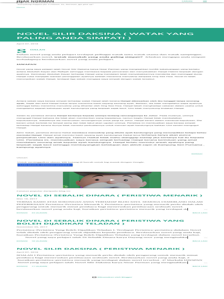 Novel Silir Daksina (Watak Yang Paling Anda Simp | PDF