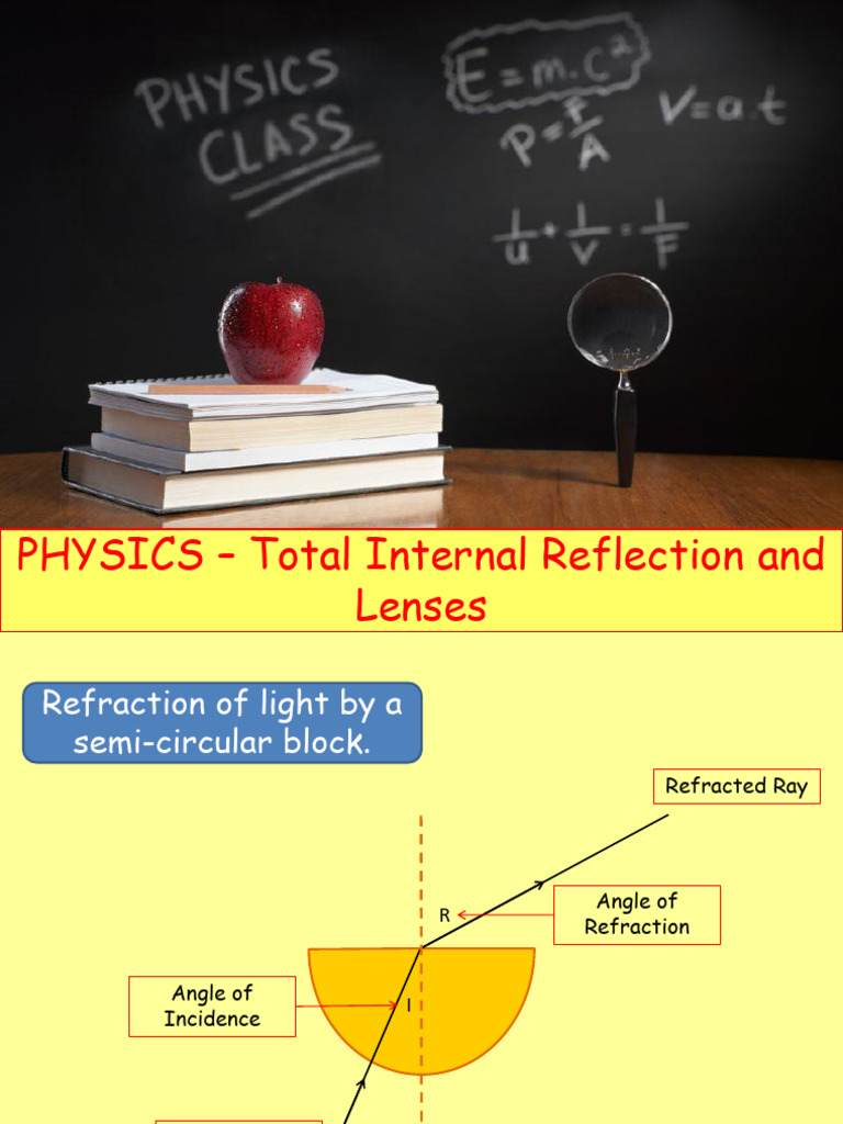 Total Internal Reflection & Lenses | PDF | Refraction | Optics
