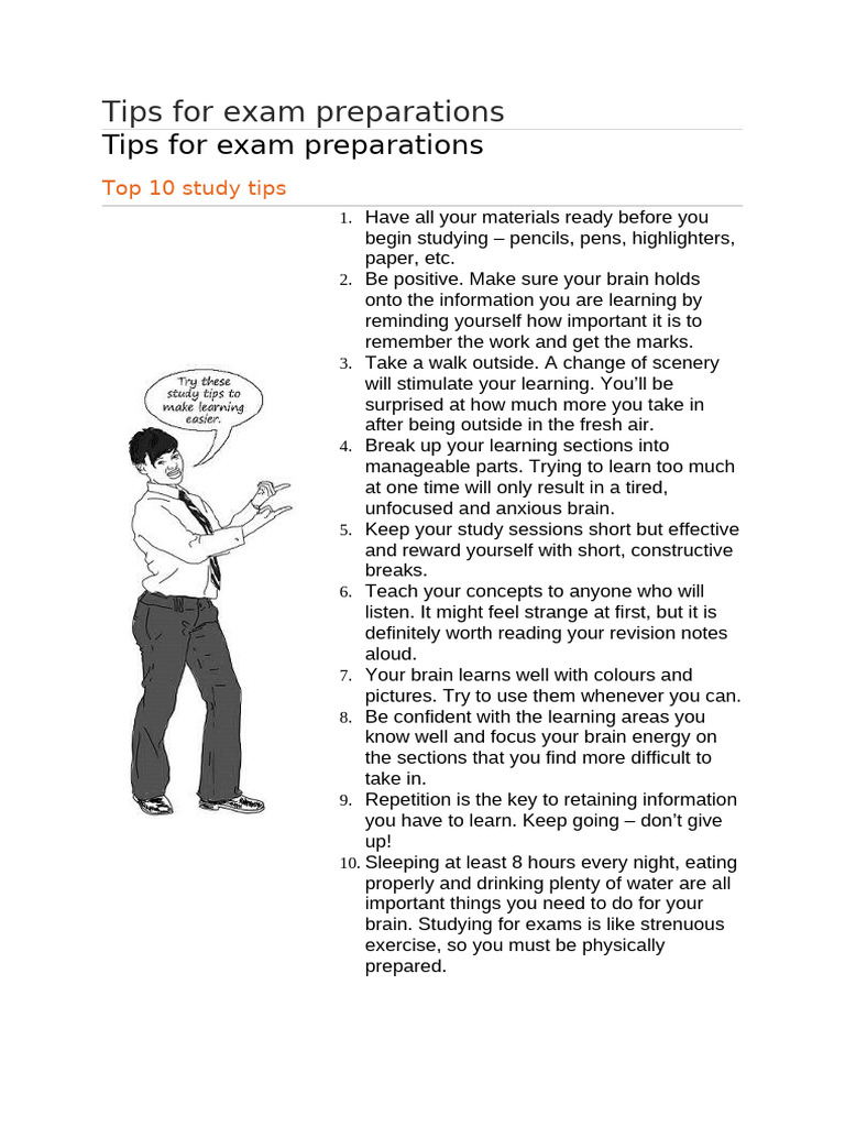 Tips For Exam Preparations | PDF