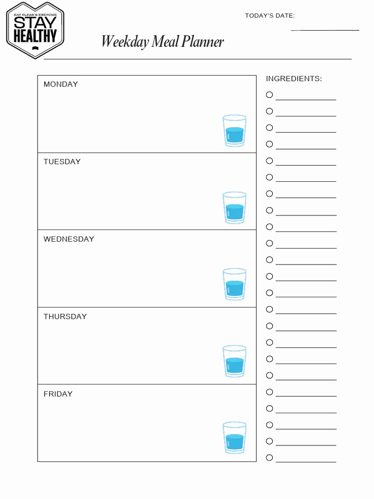 Cream Minimalist Food Weekly Meal Planner | PDF
