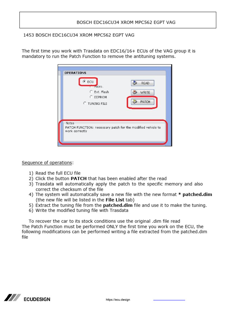 Bosch Edc16u34 Xrom mpc562 Egpt Vag | PDF