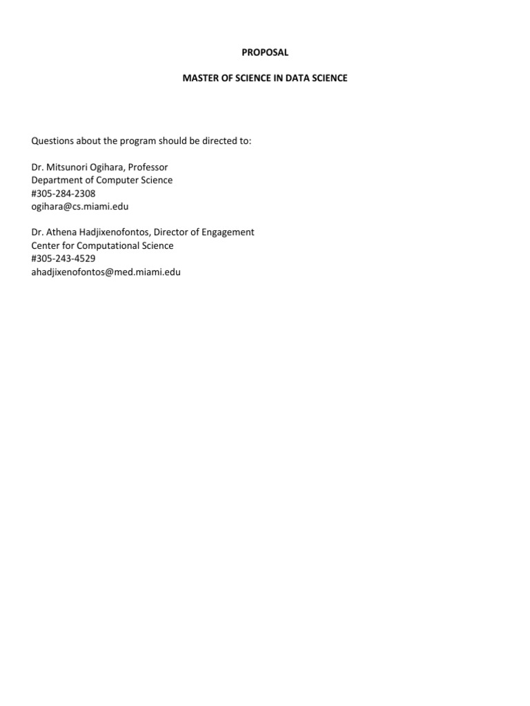 Data Science Proposal For A Ms Degree | PDF | Data Science | Computing