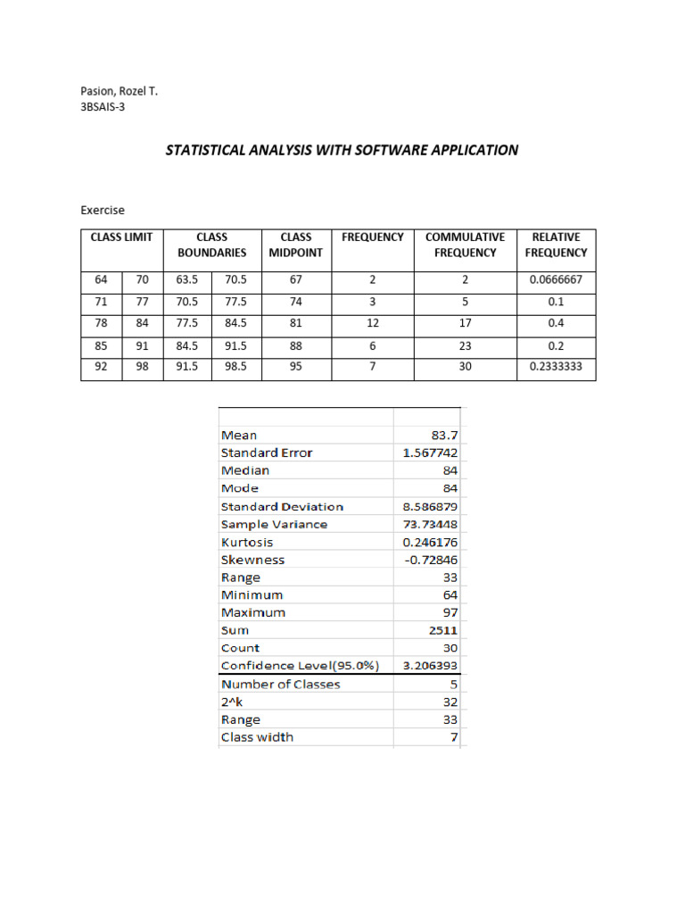 Statistical Assignment | PDF