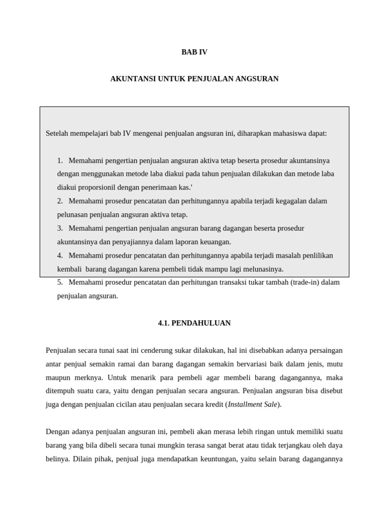 AKL BAB IV Materi 7 & 9 Akt Penjualan Angsuran | PDF