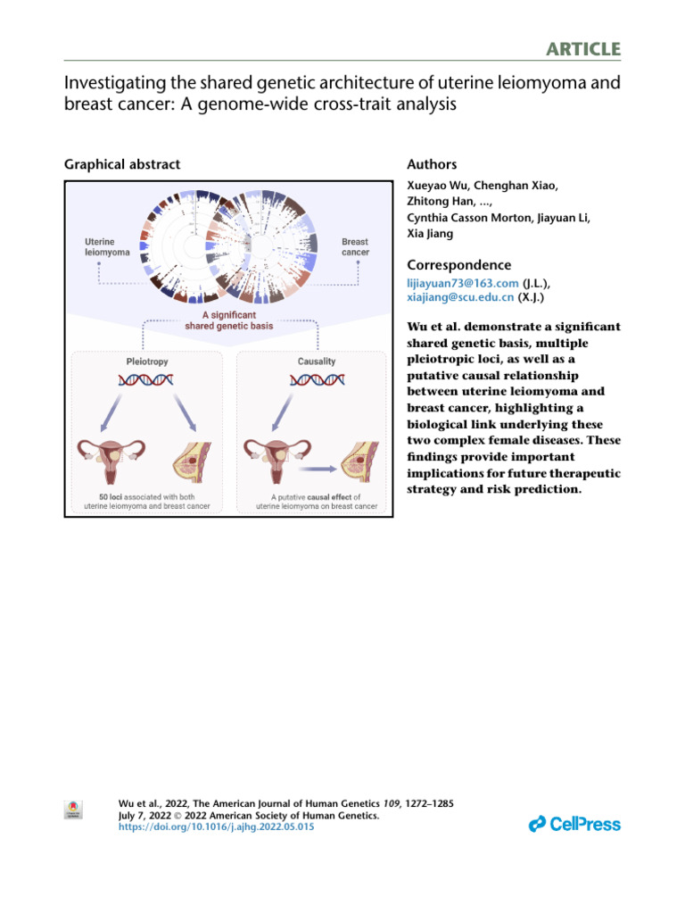 Genome Wide Cross Traits Analysis | PDF | Genome Wide Association Study ...