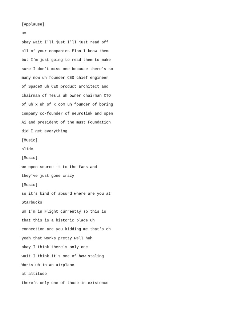 Lex Fridman and Sam Altman Discuss SpaceX | PDF | Elon Musk | Rocket